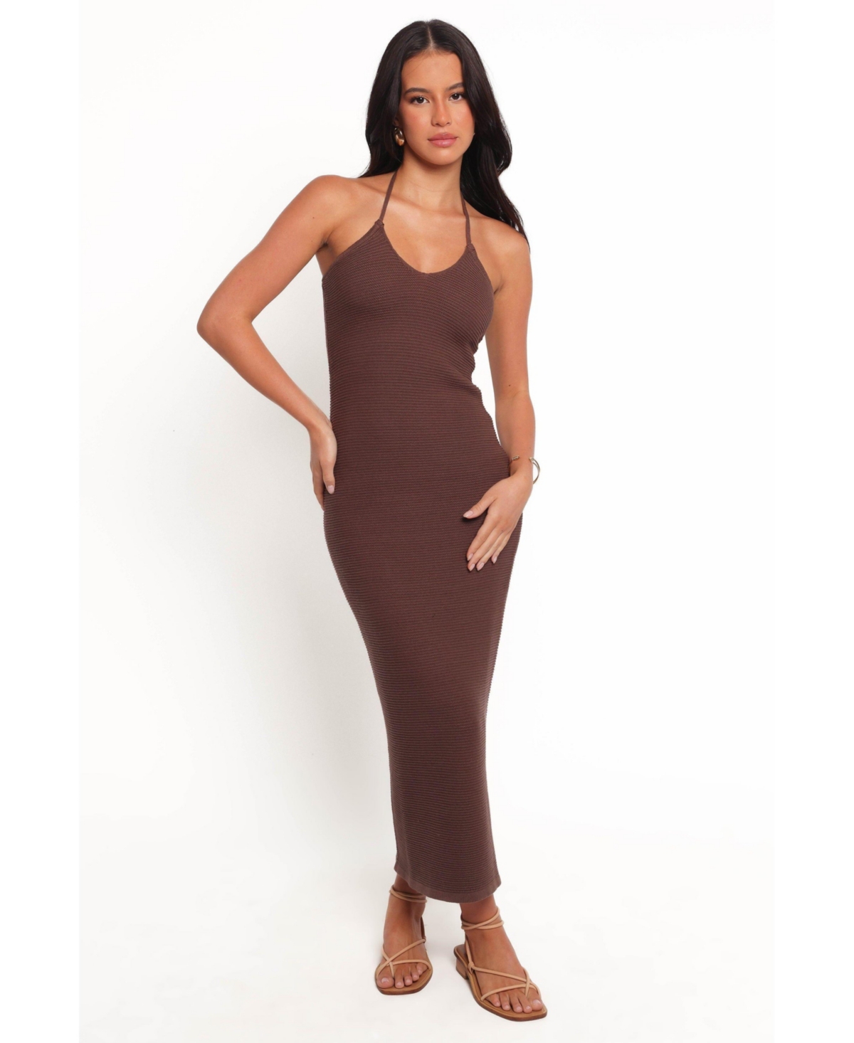 Click here for Petal and Pup Womens Darya Midi Dress - Cocoa prices