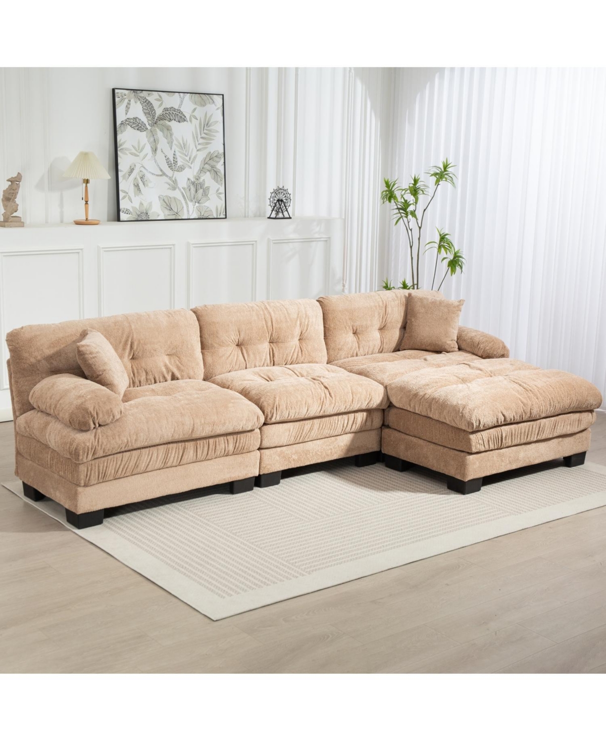 Click here for Streamdale L-Shaped Sectional Sofa Sleeper Couch -... prices