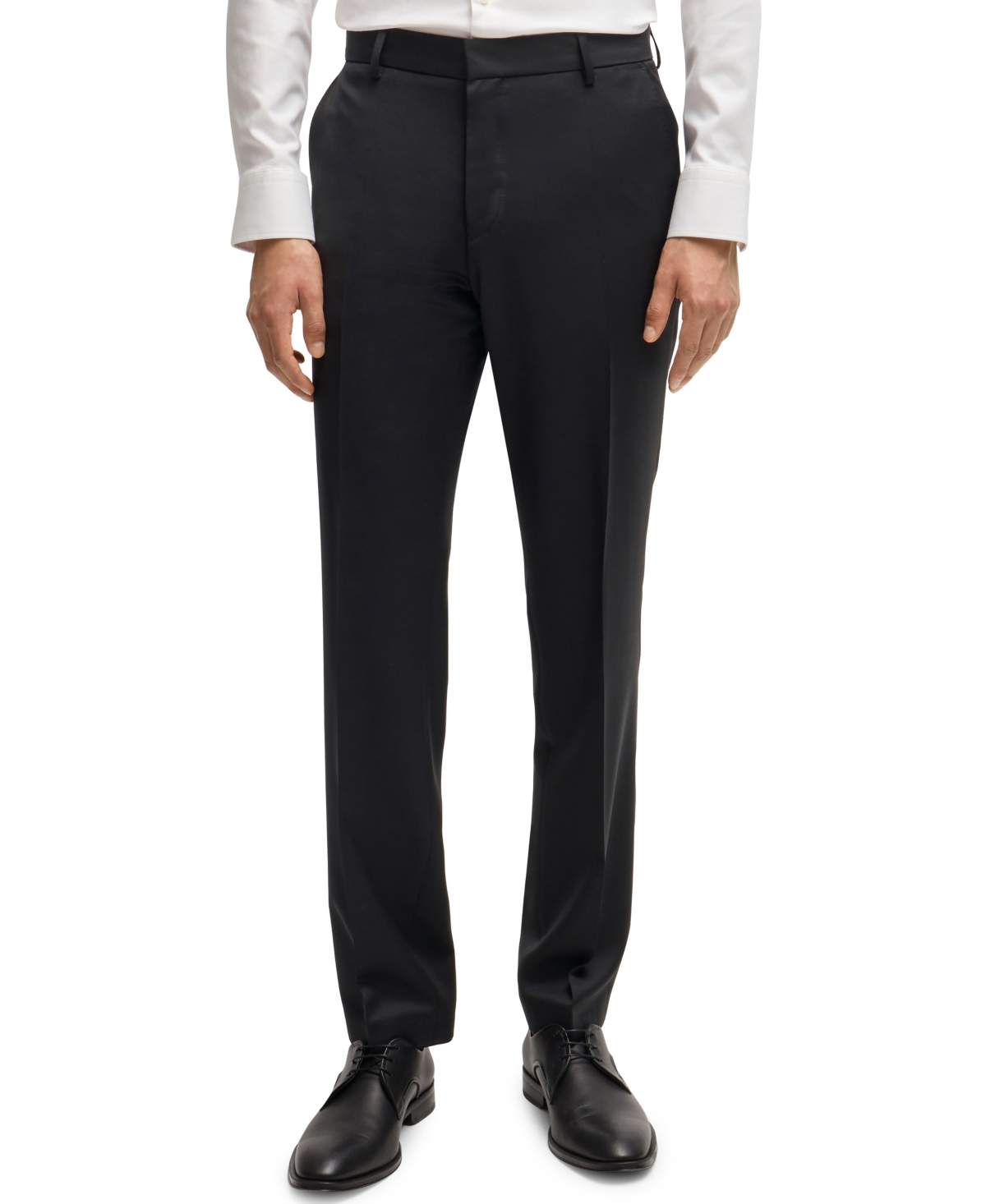 Click here for Boss Mens Regular-Fit Virgin Wool Formal Trousers... prices