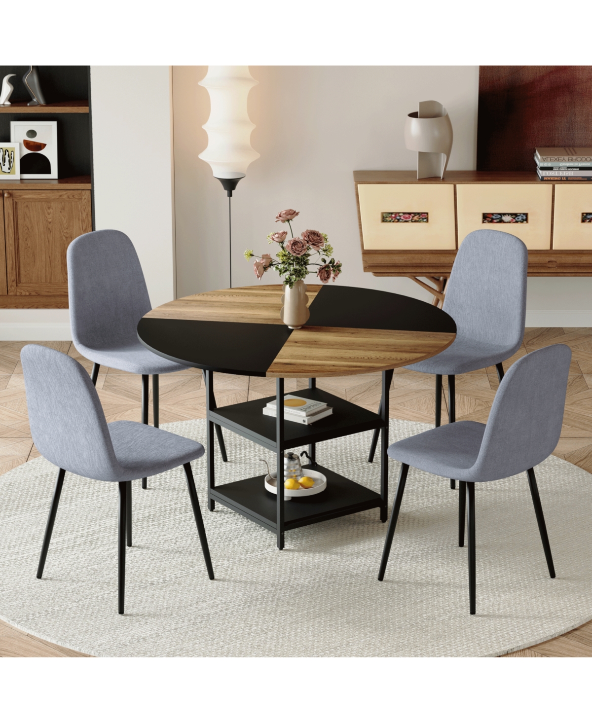 Click here for Streamdale 47" Round Dining Set Table with St... prices