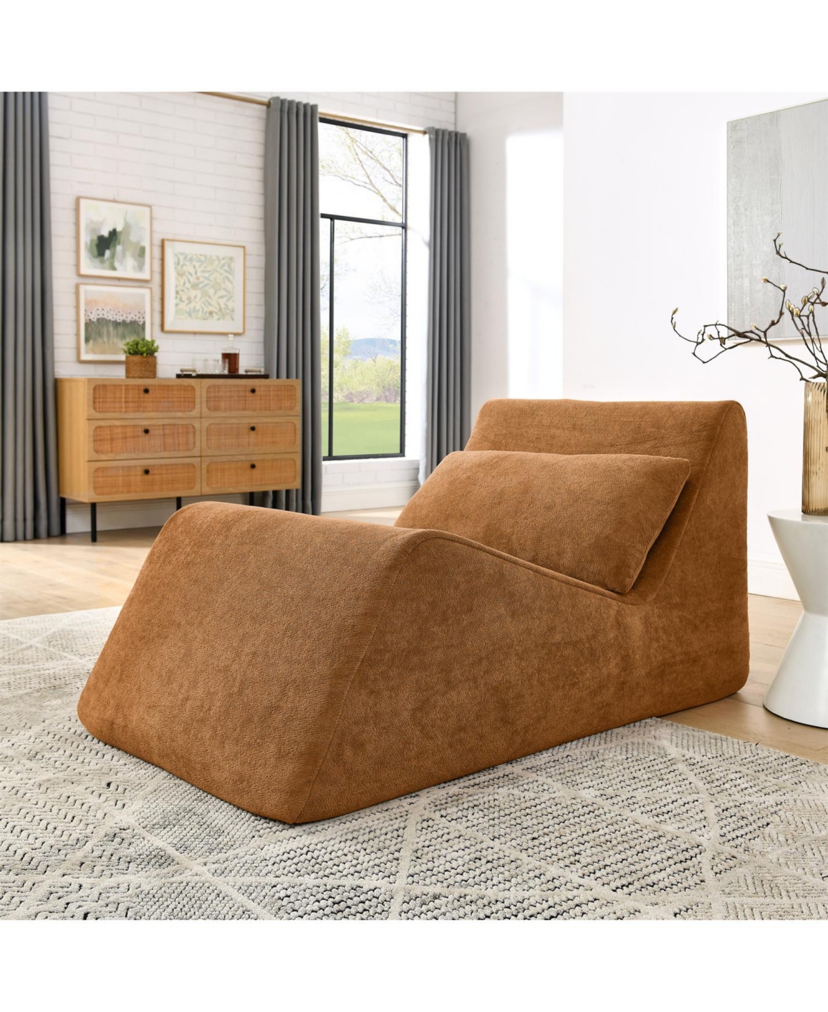 Click here for Streamdale Orange Memory Foam Bean Bag Chair - Ora... prices
