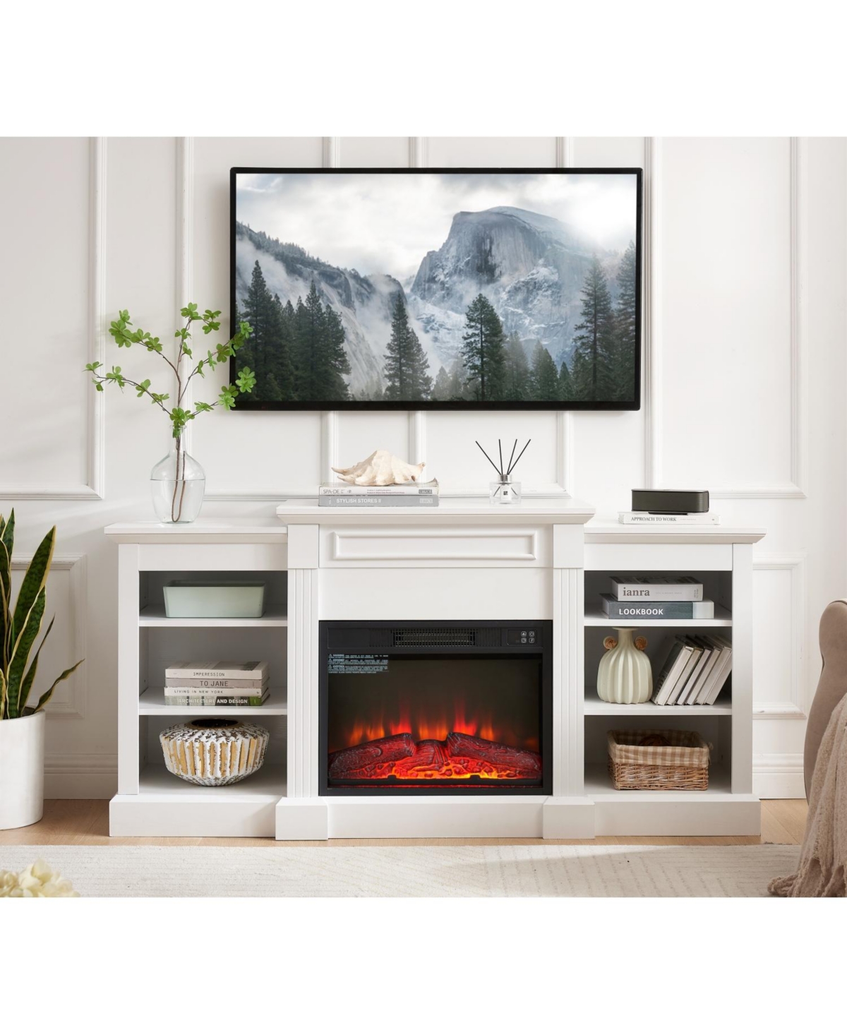 Click here for Streamdale Furniture Media Console w/ Fireplace -... prices
