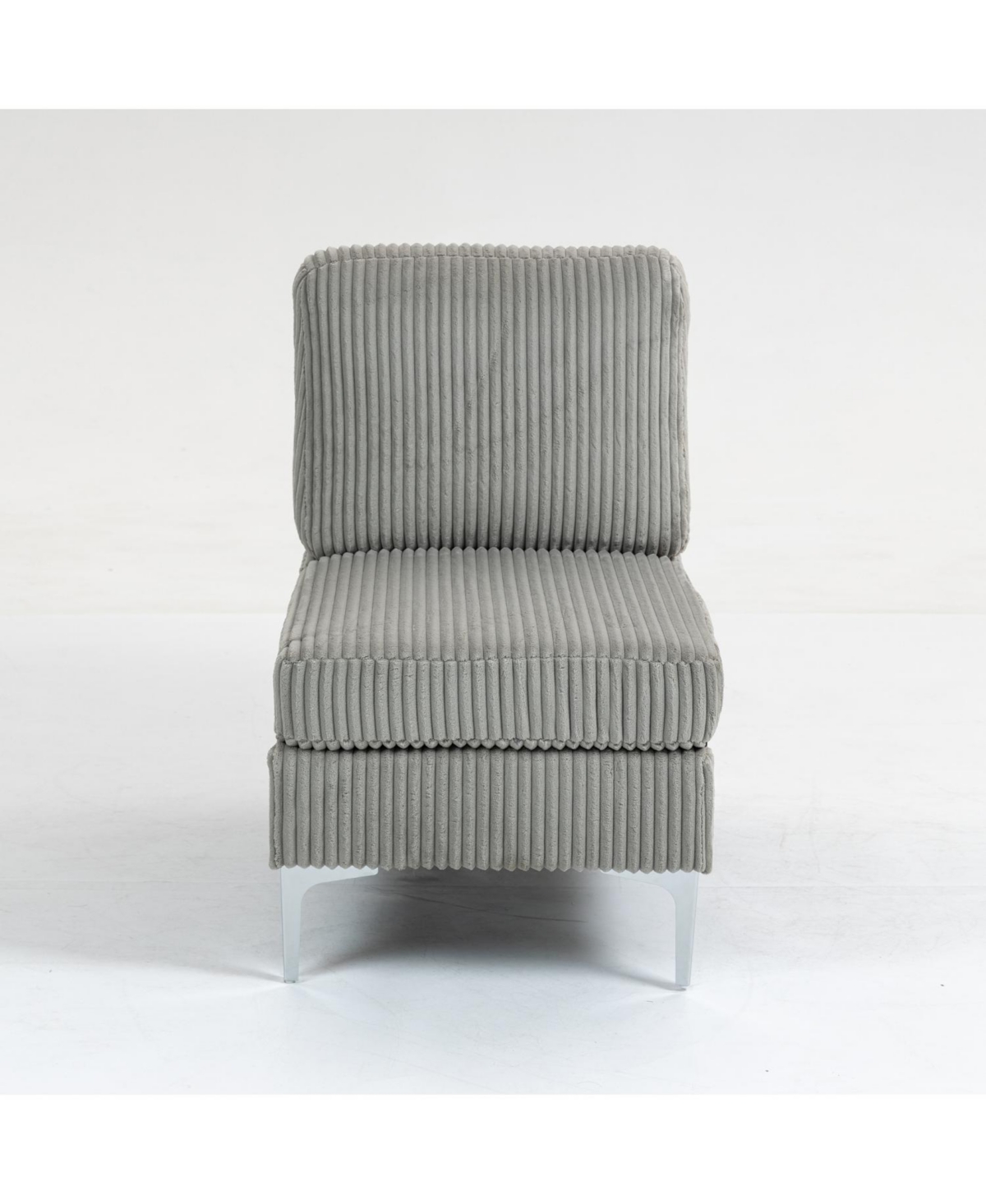 Click here for Streamdale Gray Corduroy Modular Armless Seat - Gr... prices