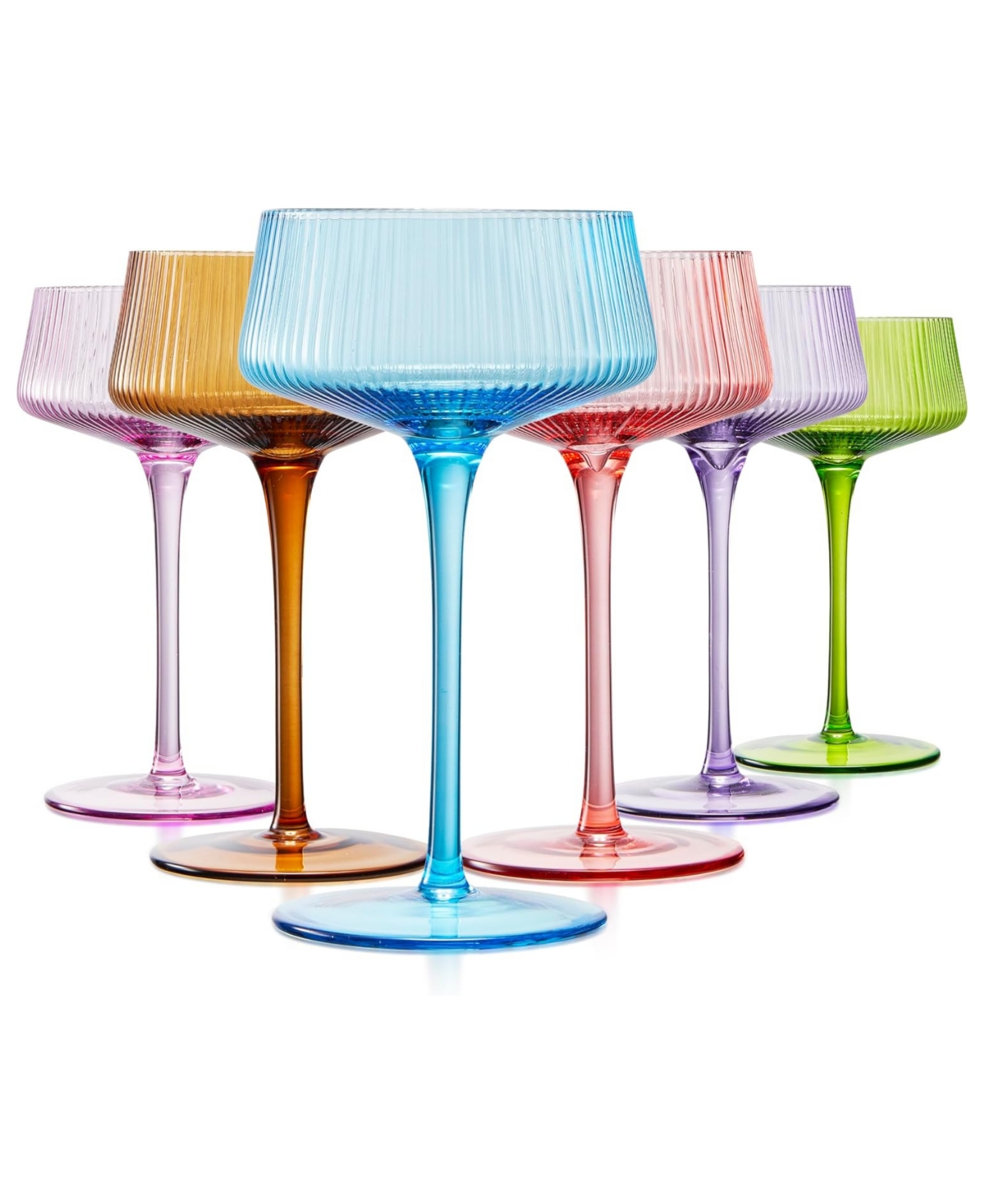 Click here for The Wine Savant Art Deco Modern Ribbed Cocktail Gl... prices