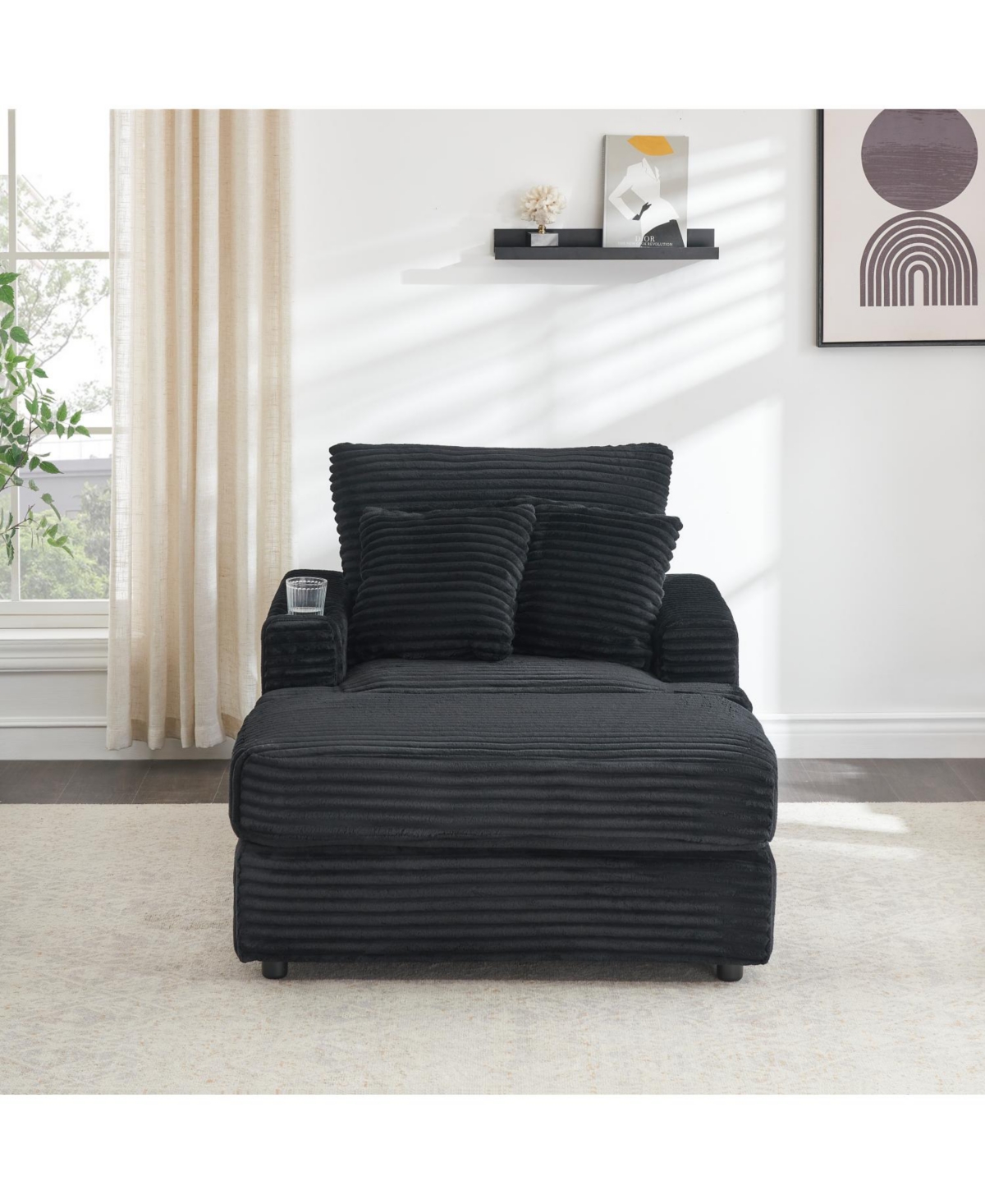 Click here for Streamdale Corduroy Armchair & Ottoman Set with Cu... prices