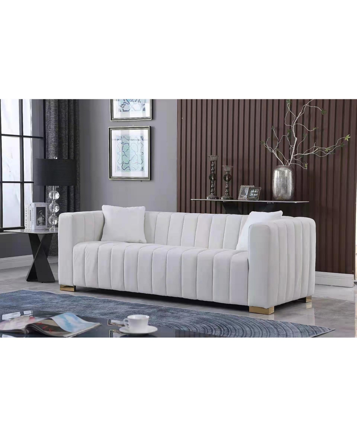 Click here for Streamdale Modern Chesterfield Sofa  White  3-Seat... prices