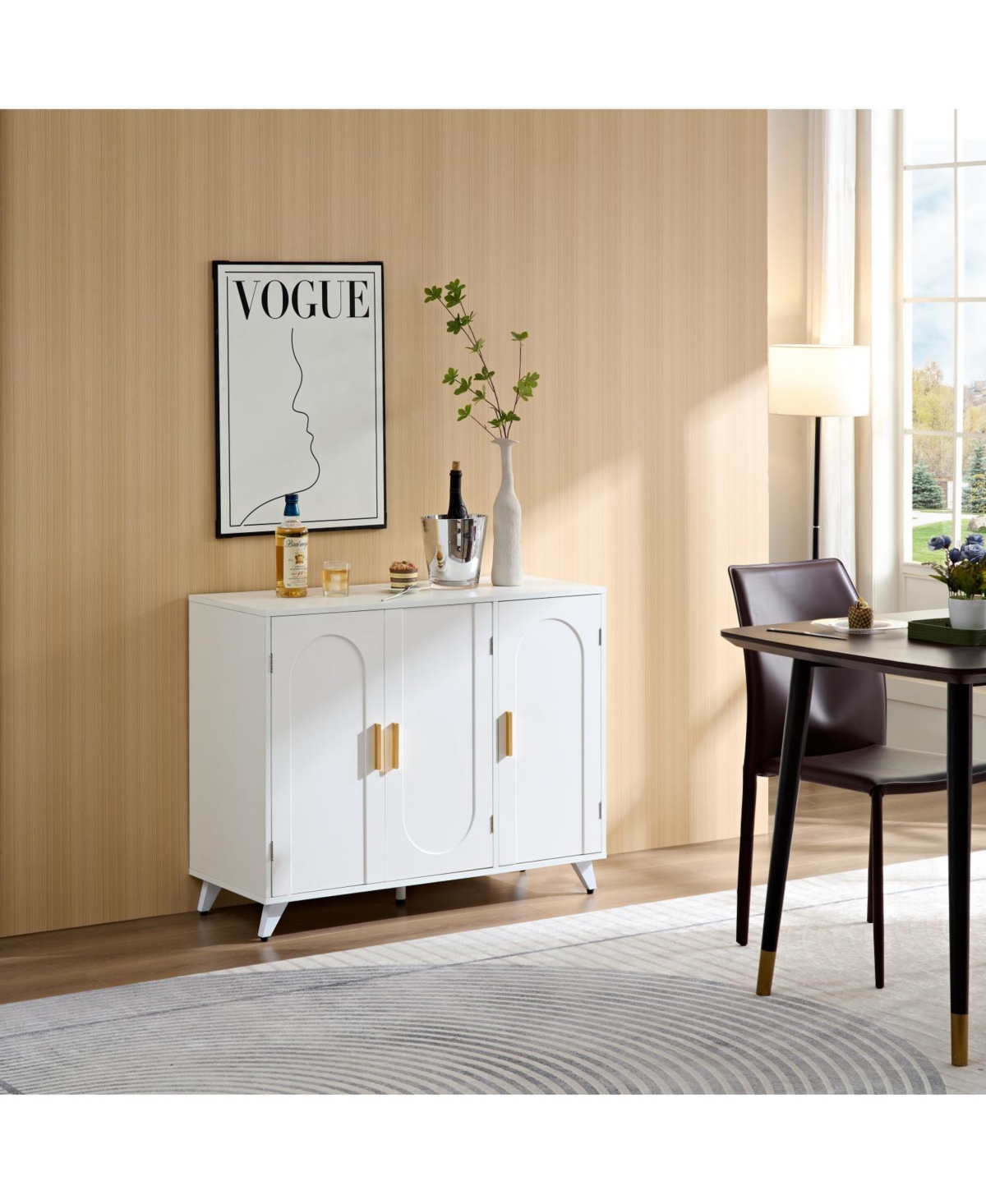 Click here for Streamdale Ivory White Sideboard Buffet Cabinet wi... prices