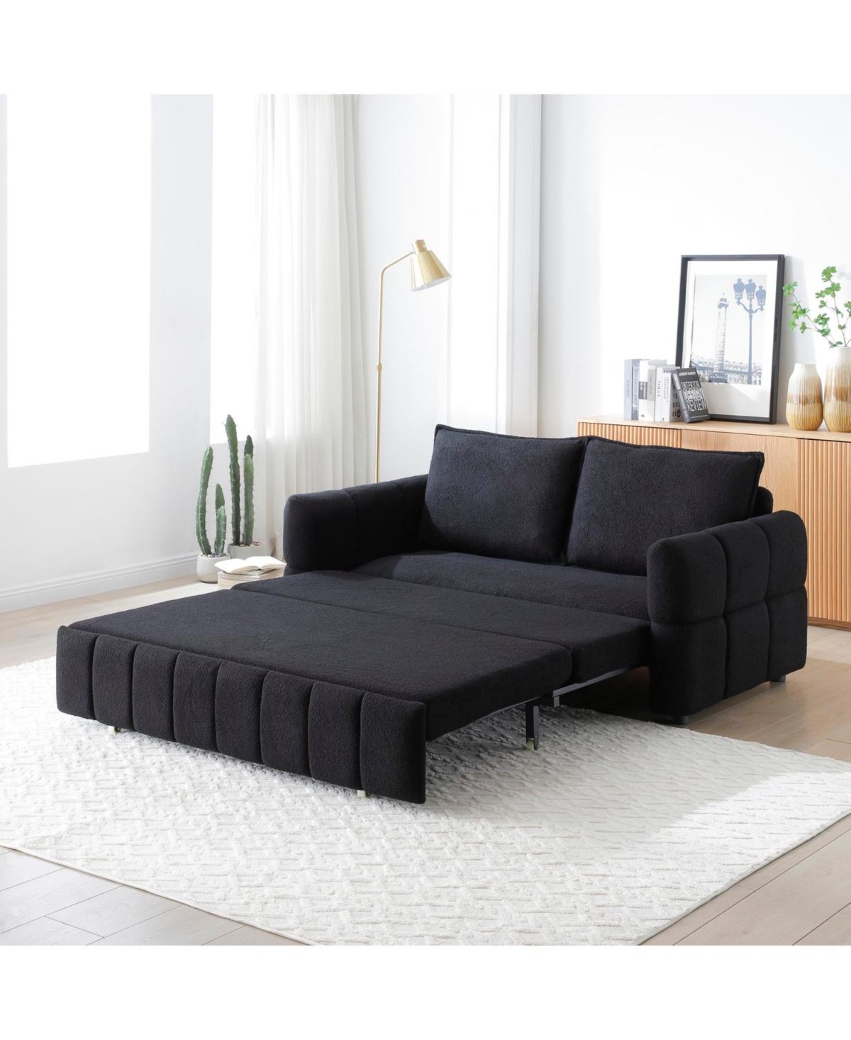 Click here for Sleeper Sofa Bed - Pull Out Couch with Chaise - Bl... prices