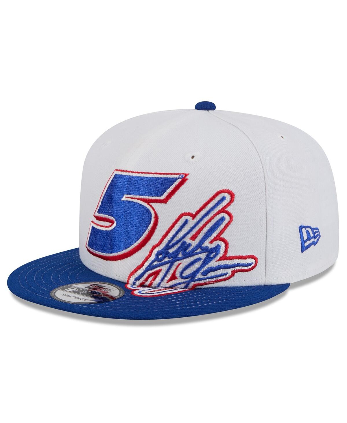 Click here for New Era Mens White/Blue Kyle Larson 9FIFTY Snapbac... prices