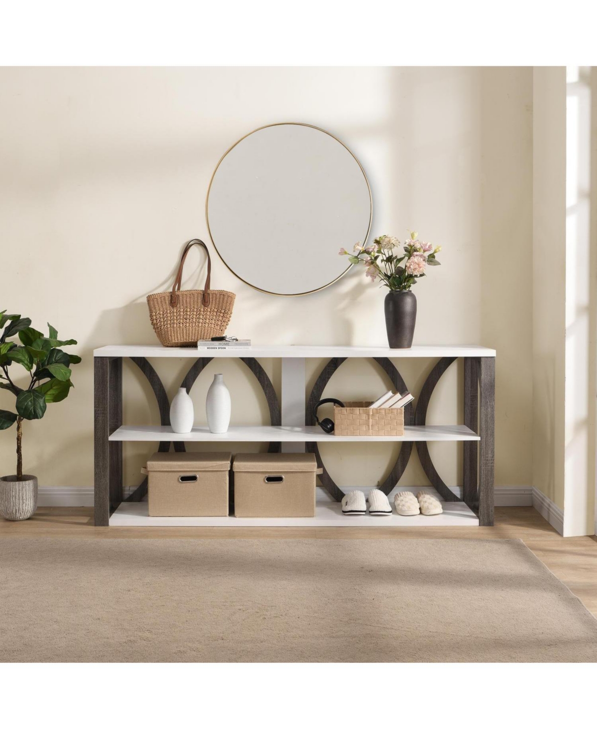 Click here for Streamdale 3-Tier Industrial Console Table  70.9&#... prices