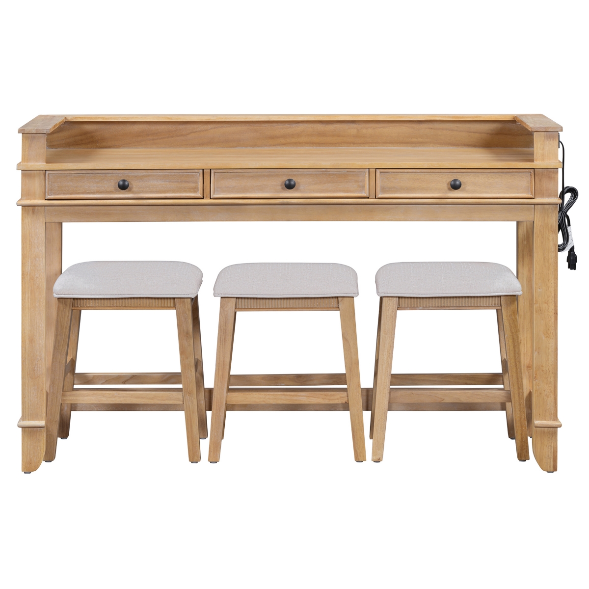 Click here for 4-piece Dining Bar Table Set with 3 Upholstered St... prices