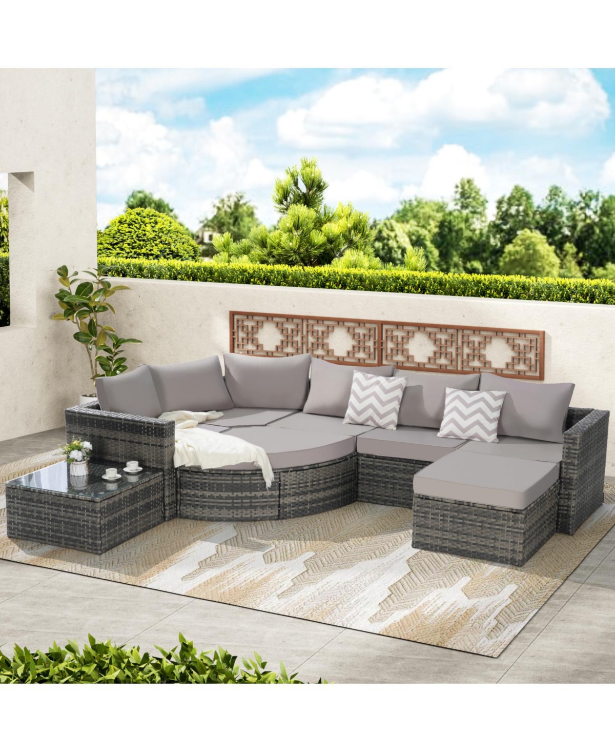 Click here for Streamdale 8pc Outdoor Patio Sofa Set  Wicker Sect... prices