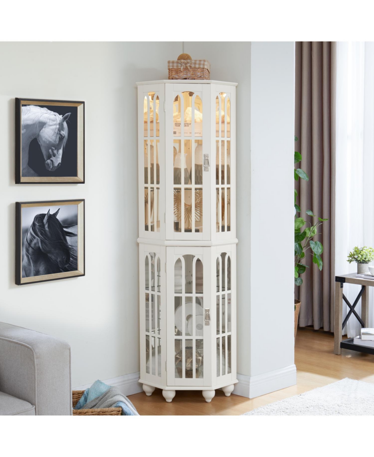Click here for Streamdale Corner Curio Cabinet with Adjustable Gl... prices