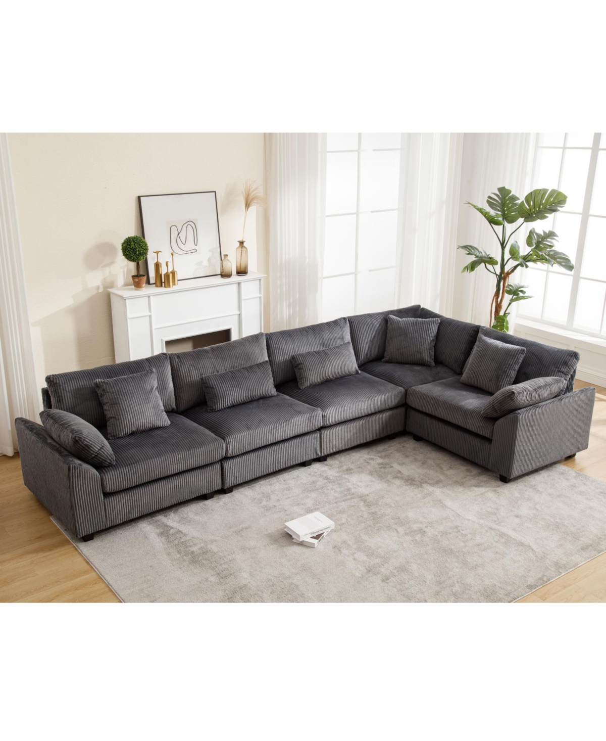 Click here for Streamdale Oversized Corduroy Sofa Couches 5-Seat... prices