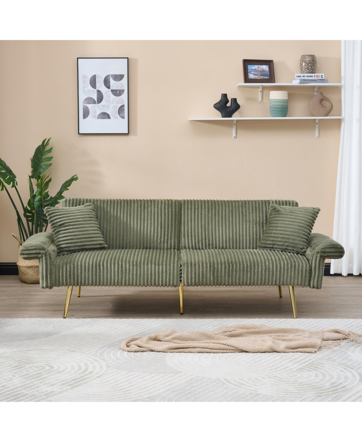 Click here for Streamdale 79 inch corduroy sofa bed  foldable dou... prices