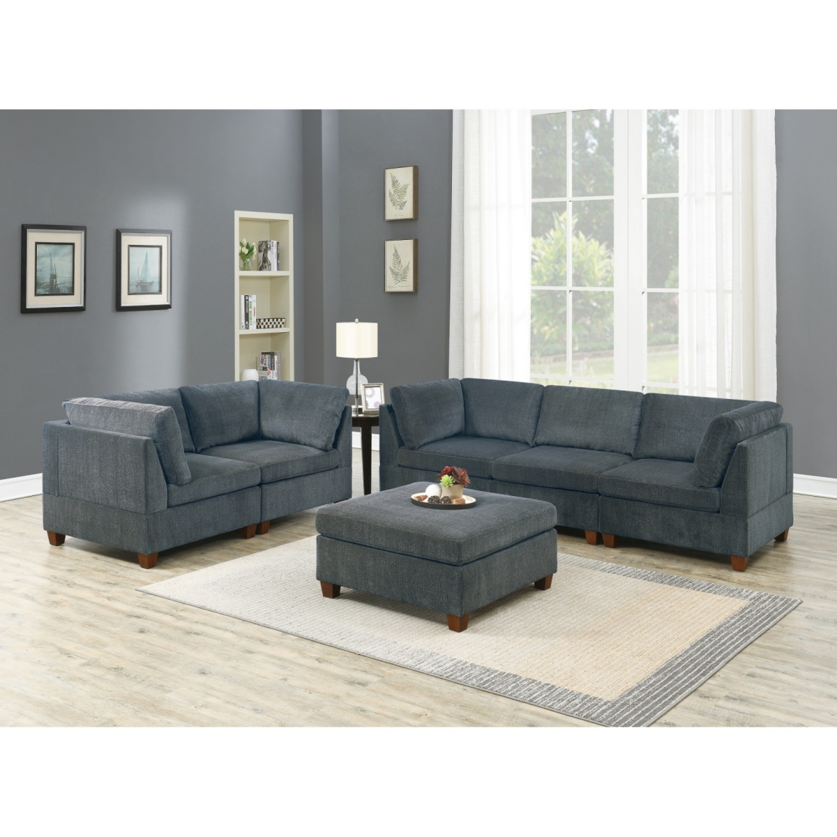 Click here for Streamdale Furniture 6 Piece Modular Grey Chenille... prices