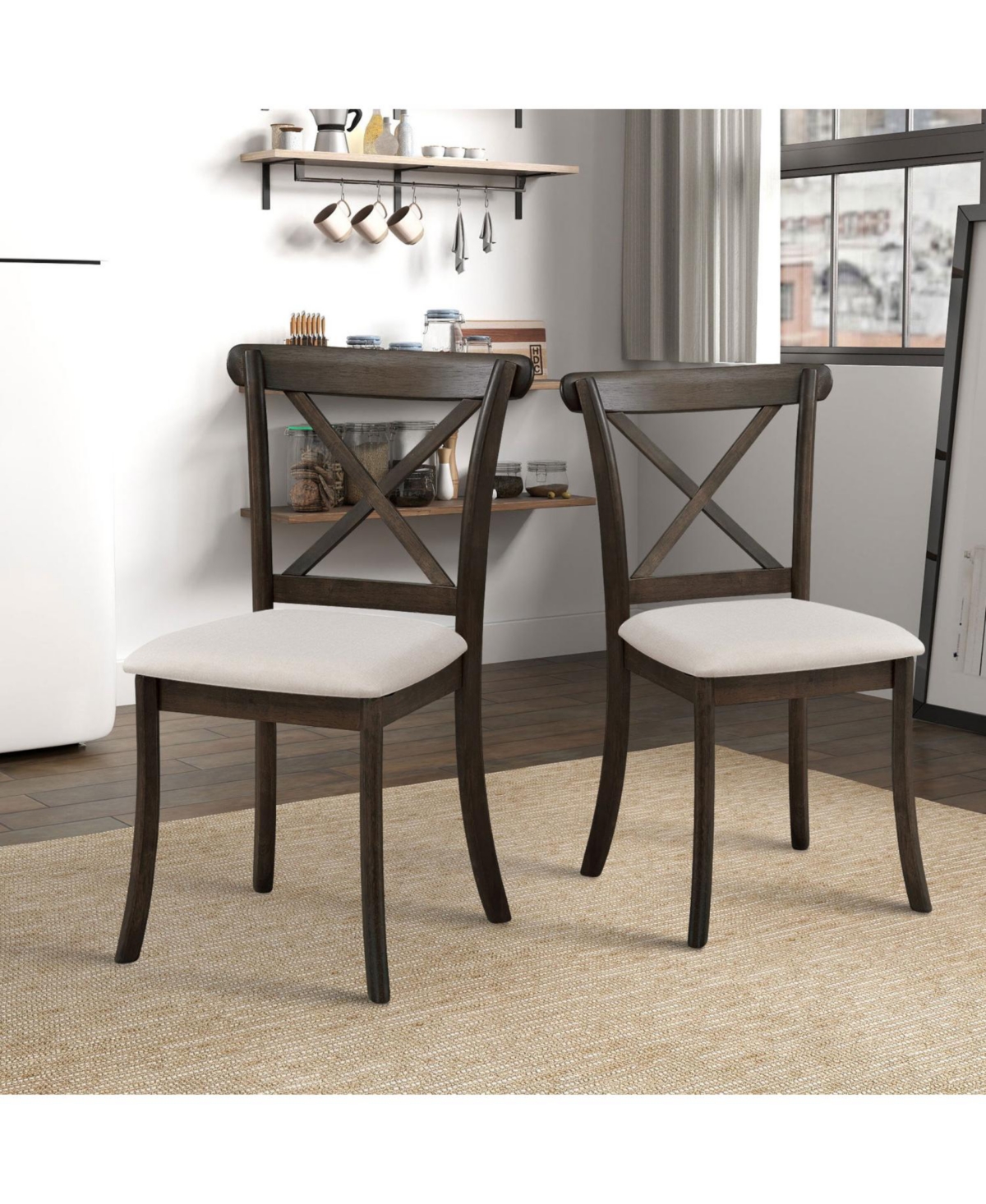 Click here for Streamdale Wooden Cross-Back Dining Chairs  Set of... prices