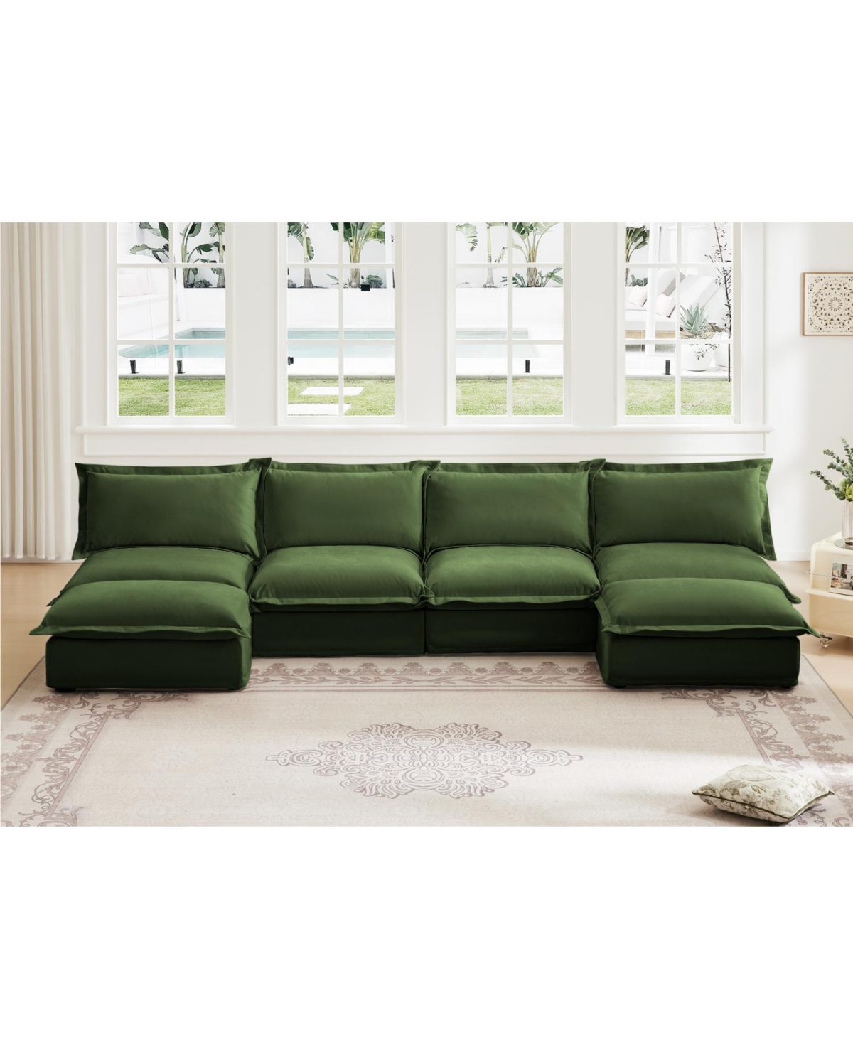 Click here for U Shape Sectional Sofa  Armless with Ottoman and F... prices