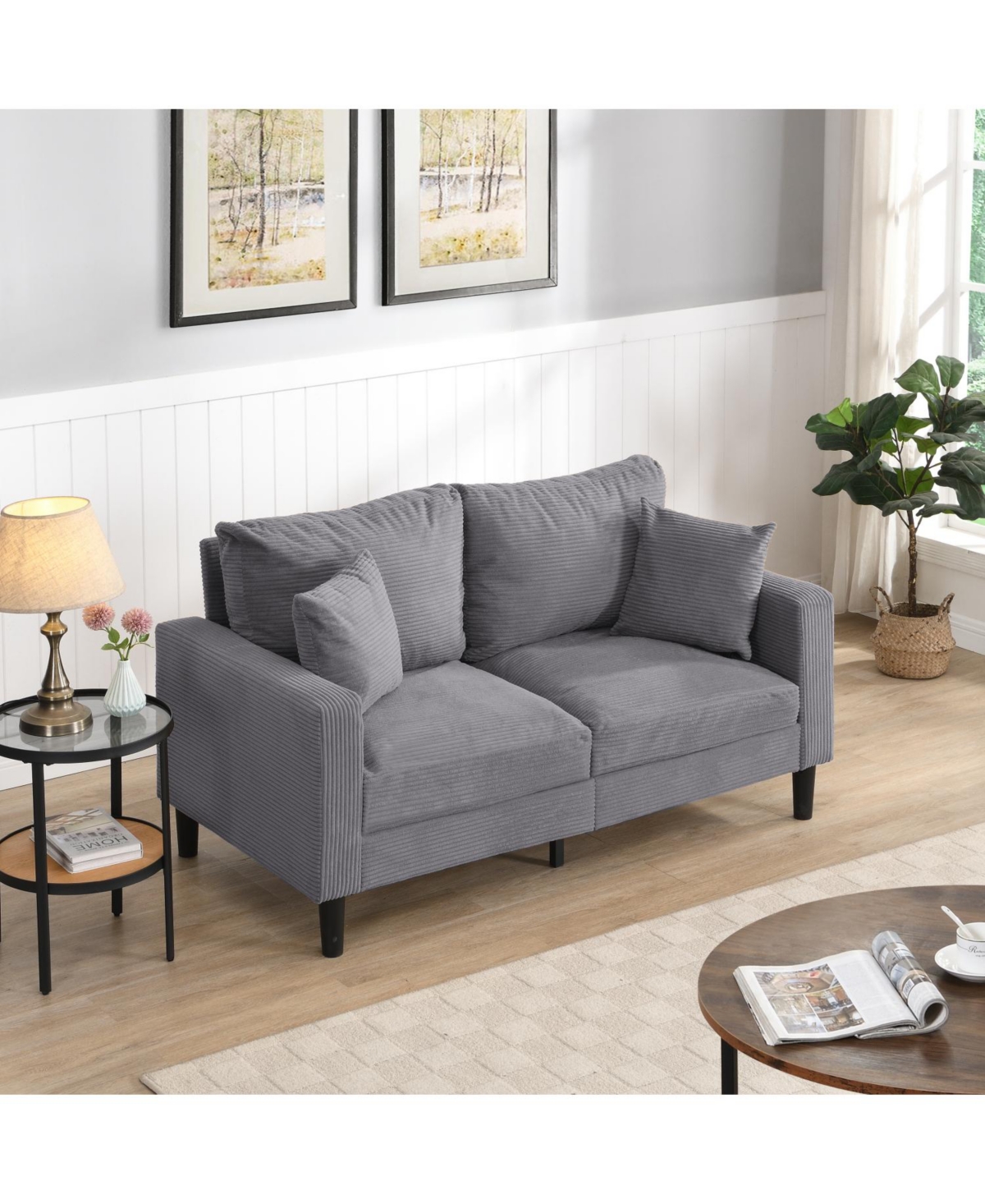 Click here for High Resilience 57" Loveseat Sofa  Modern Uph... prices