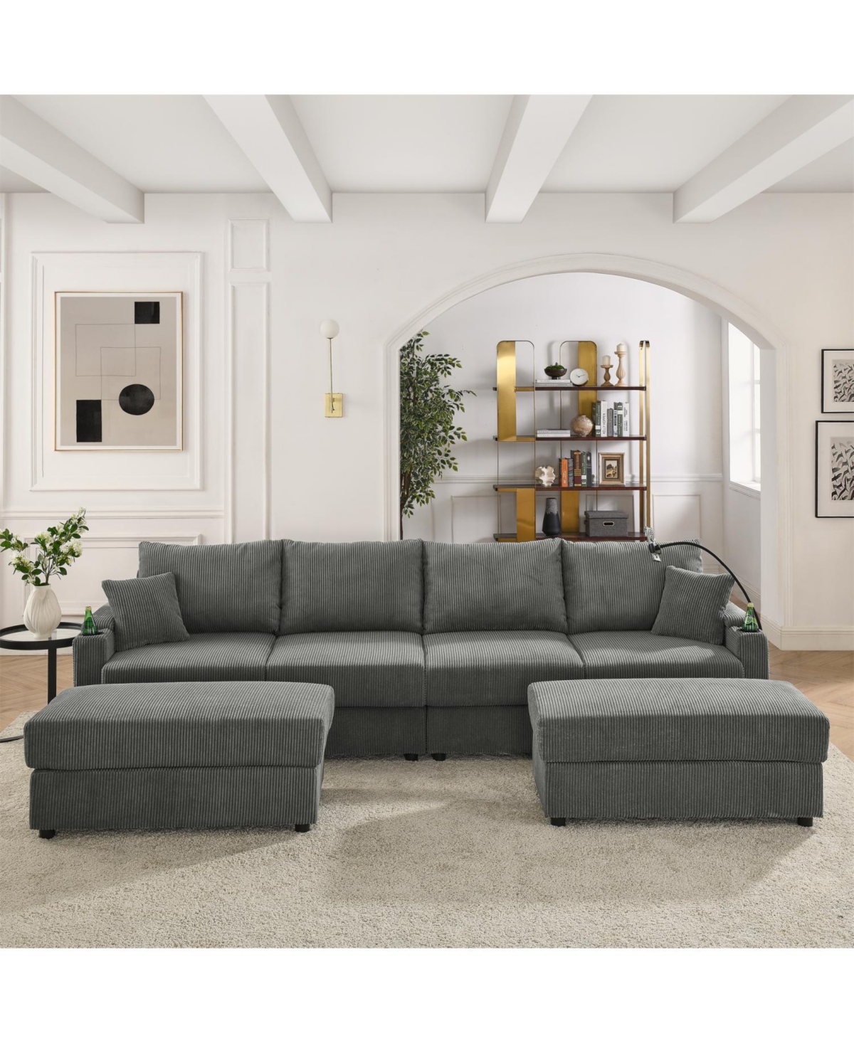 Click here for Streamdale Modern U-Shaped Sofa with Ottomans & St... prices