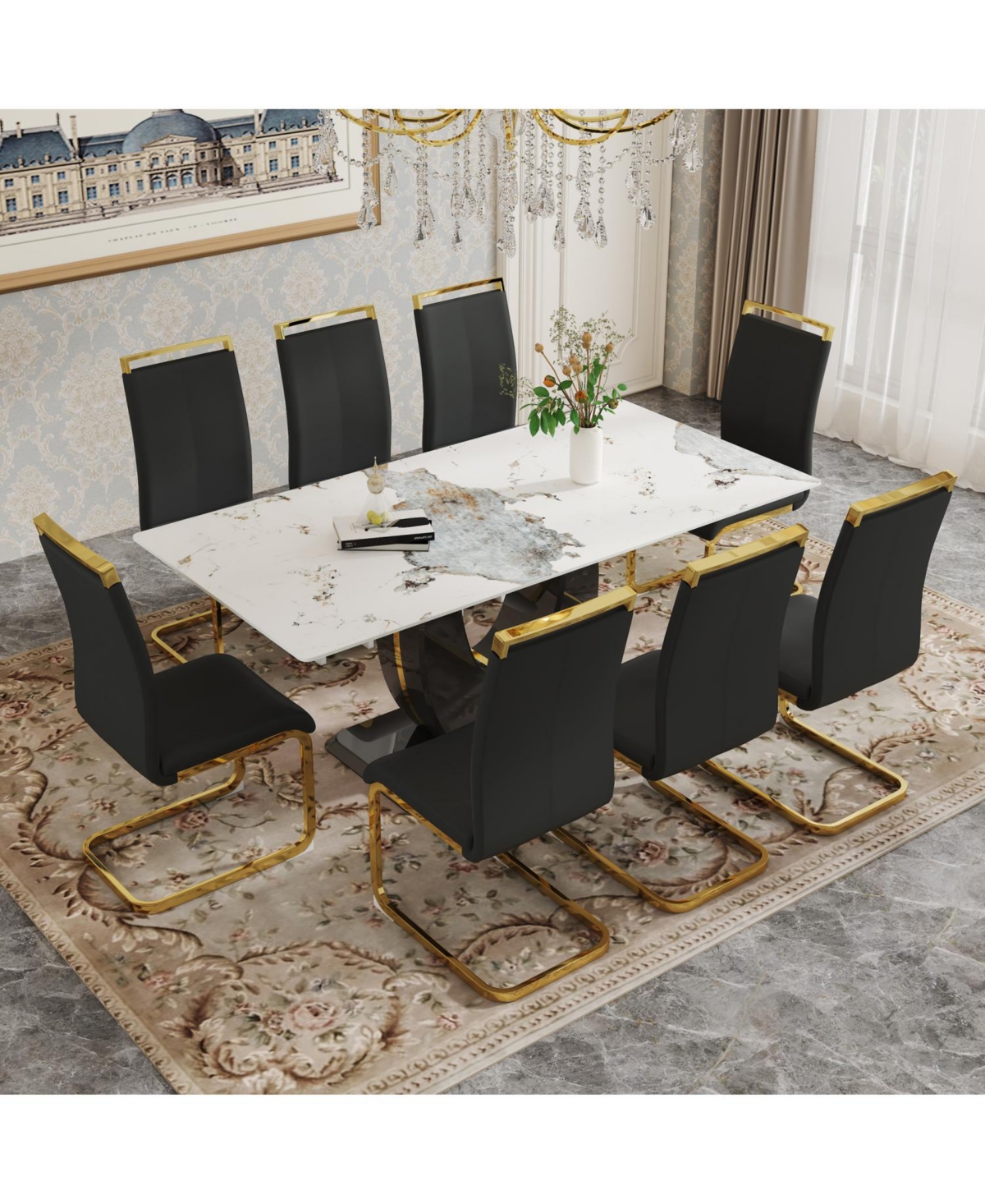 Click here for 71" Subtle Luxury Pandora Glass Table with 8... prices