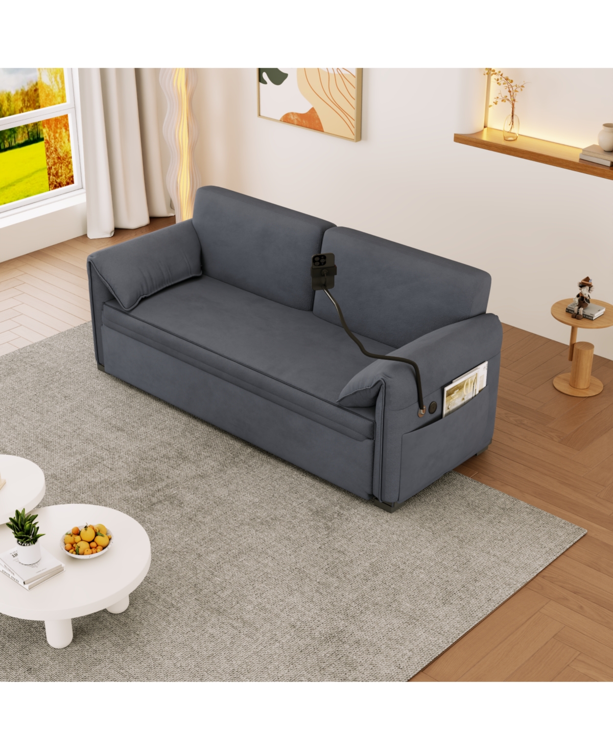 Click here for Streamdale 63" Velvet Multifunctional Sofa Be... prices