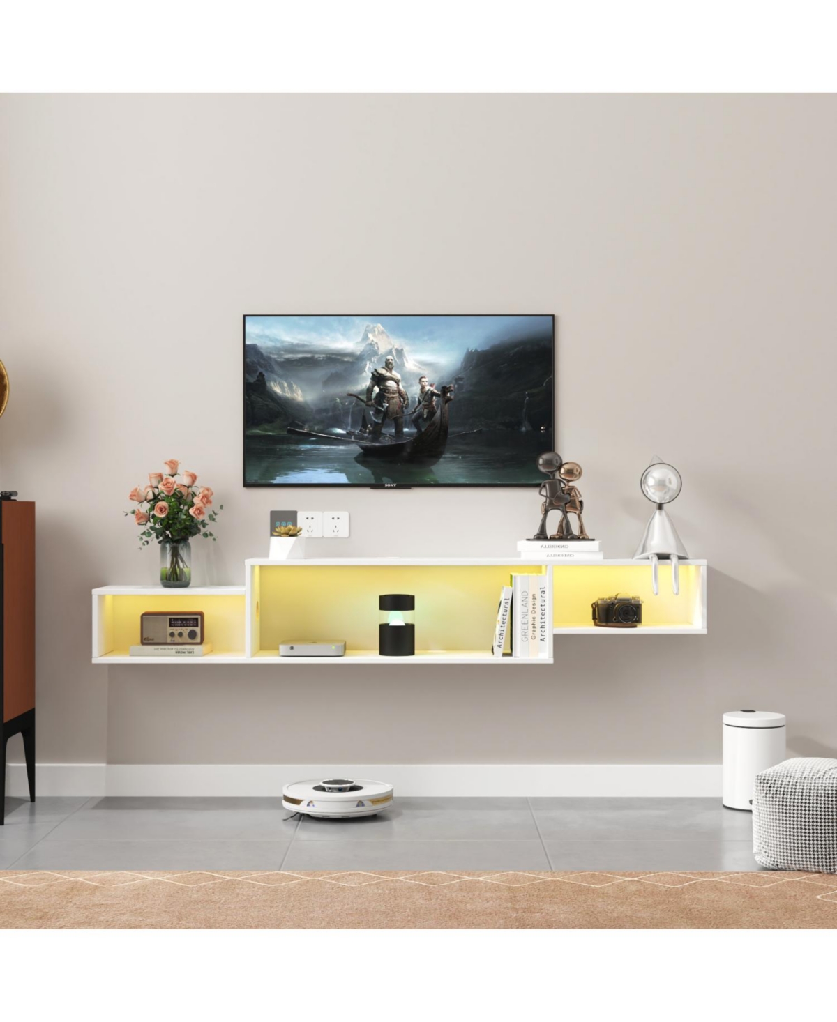 Click here for Streamdale 65.35in Wall Mounted Floating Tv Stand... prices