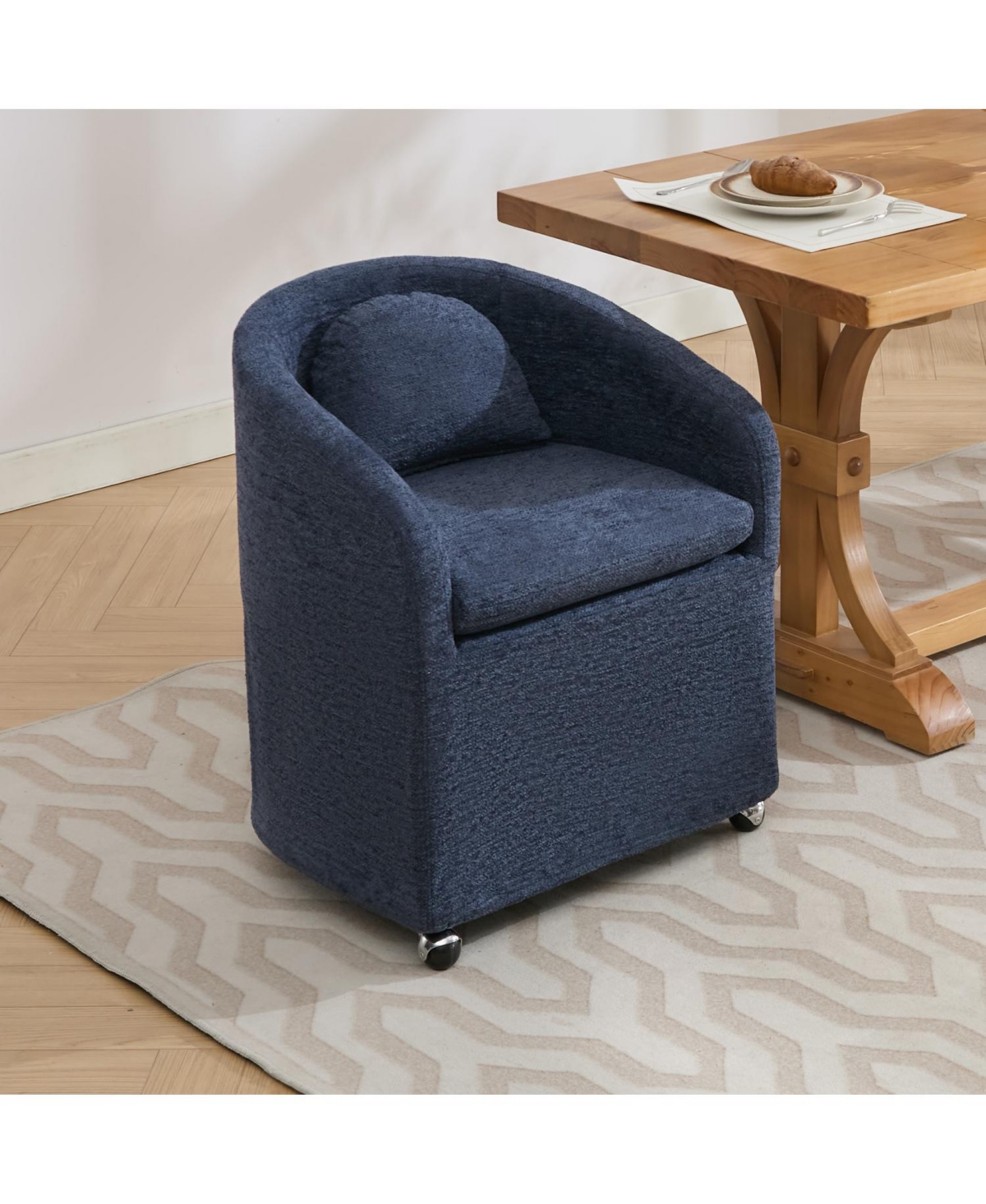 Click here for Streamdale Set of 1 Chenille Fabric Dining Armchai... prices