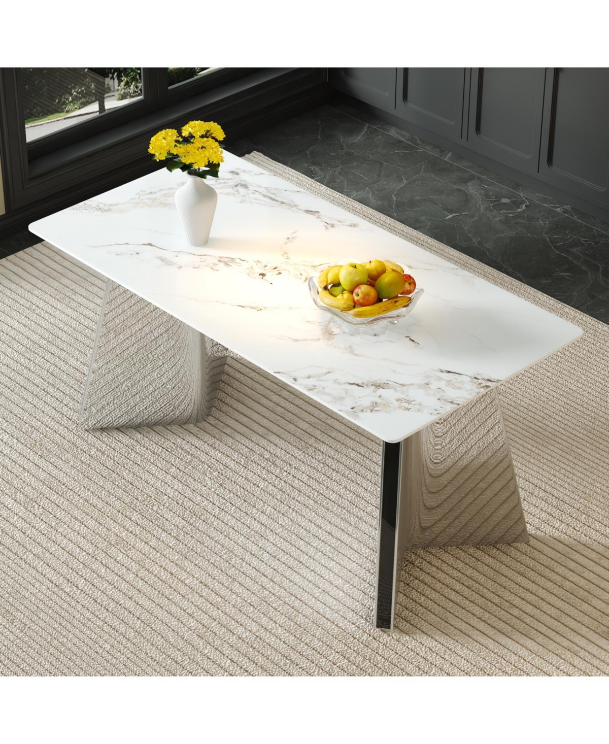Click here for Streamdale Luxurious Jade Slab Dining Table with B... prices