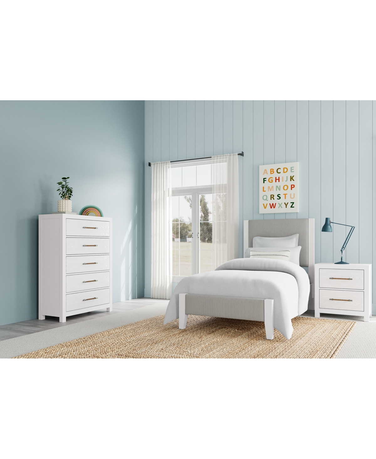Click here for Catriona 3pc Bedroom Set (Twin Upholstered Bed  Ch... prices