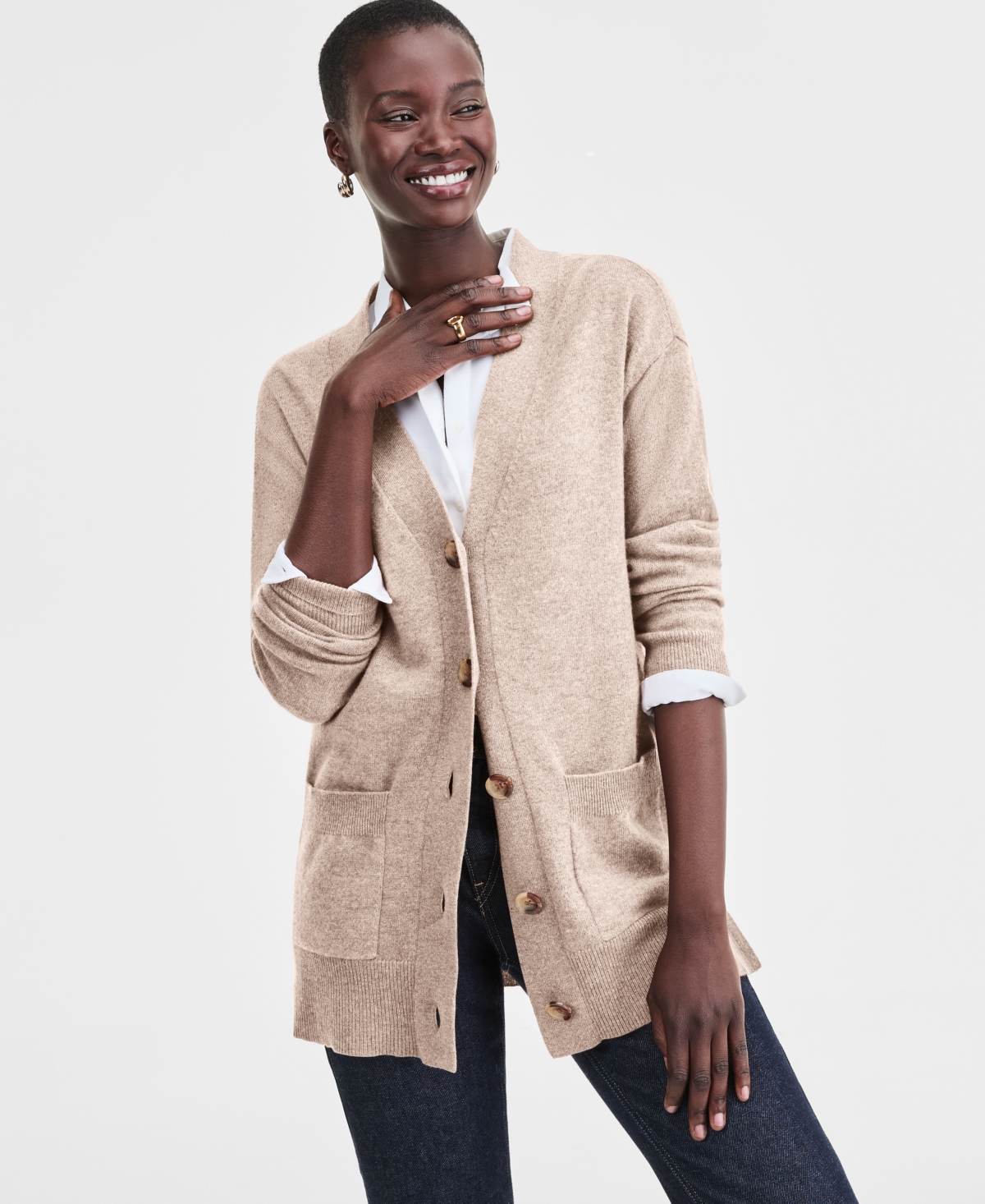 Click here for Charter Club Womens Button-Front 100 Cashmere Card... prices