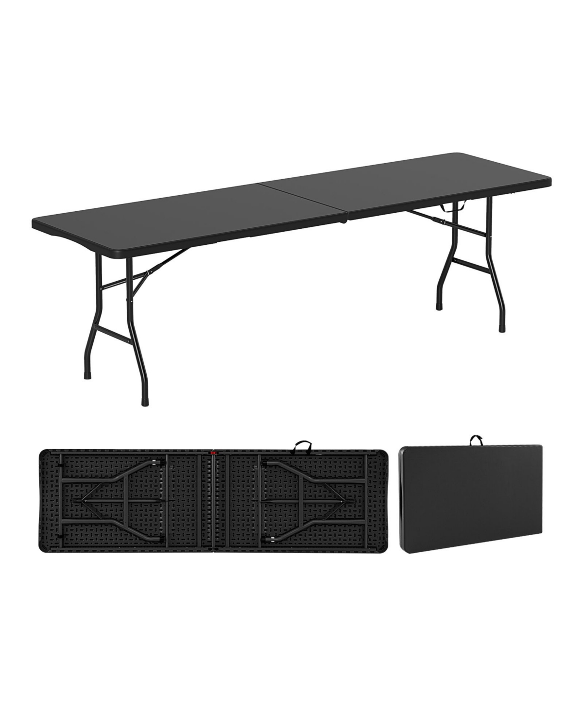 Click here for 8 ft Portable Folding Table 350 Lbs Fold-in-Half T... prices