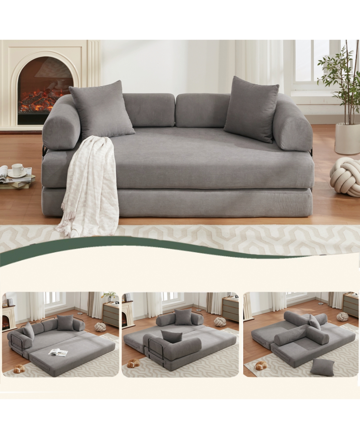Click here for Streamdale 4-in-1 Convertible Sofa Bed  King Size... prices