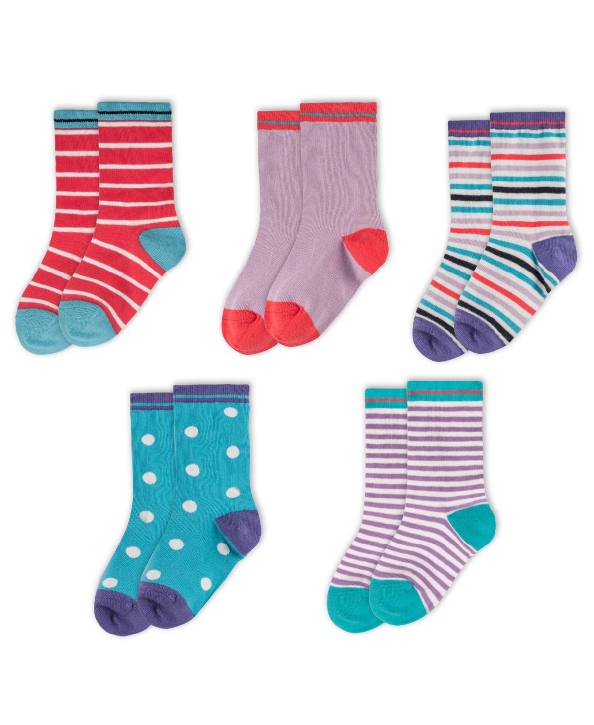 Click here for Mightly Kids Organic Cotton Crew Socks 5-pack - St... prices