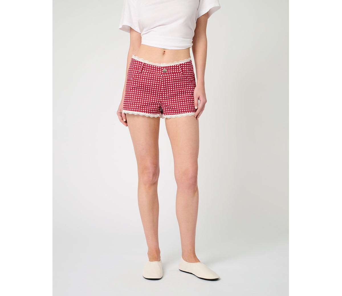 Click here for WeWoreWhat Womens Low Rise Hot Short - Red multi prices