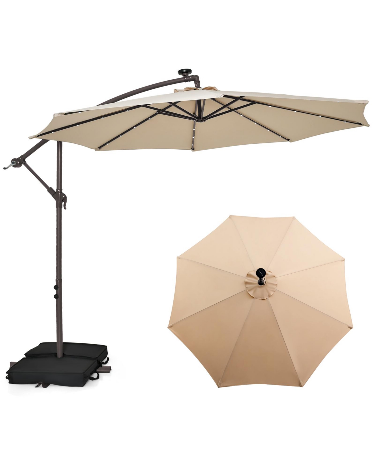 Click here for 10 Feet Cantilever Umbrella with 32 Led Lights and... prices