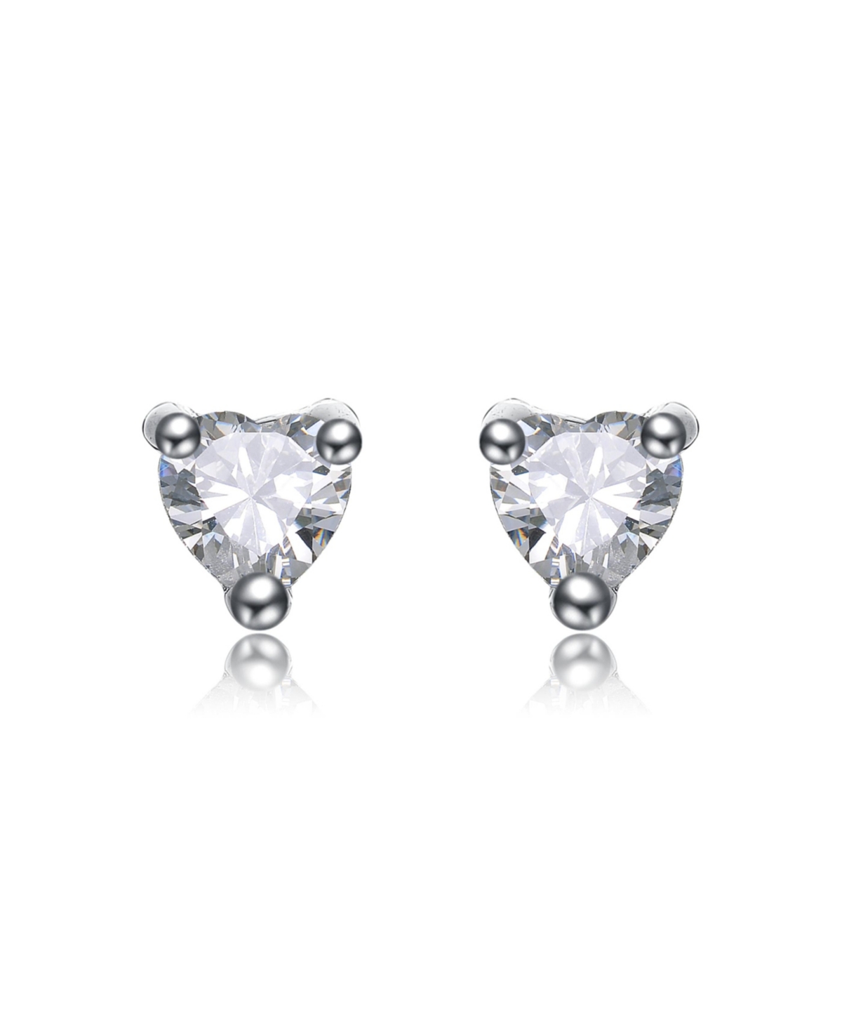 Click here for White Gold Plating with Clear Heart-Shaped Cubic Z... prices
