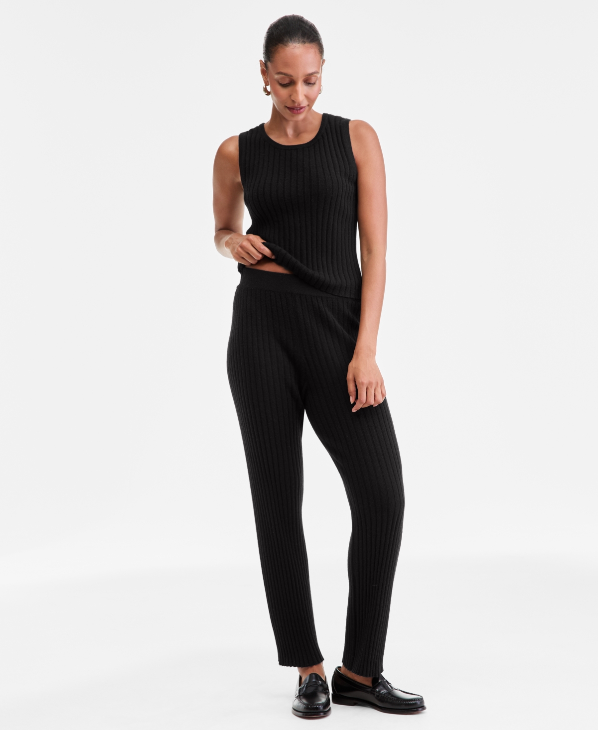 Click here for Charter Club Petite Pull-On High-Rise Cashmere Pan... prices