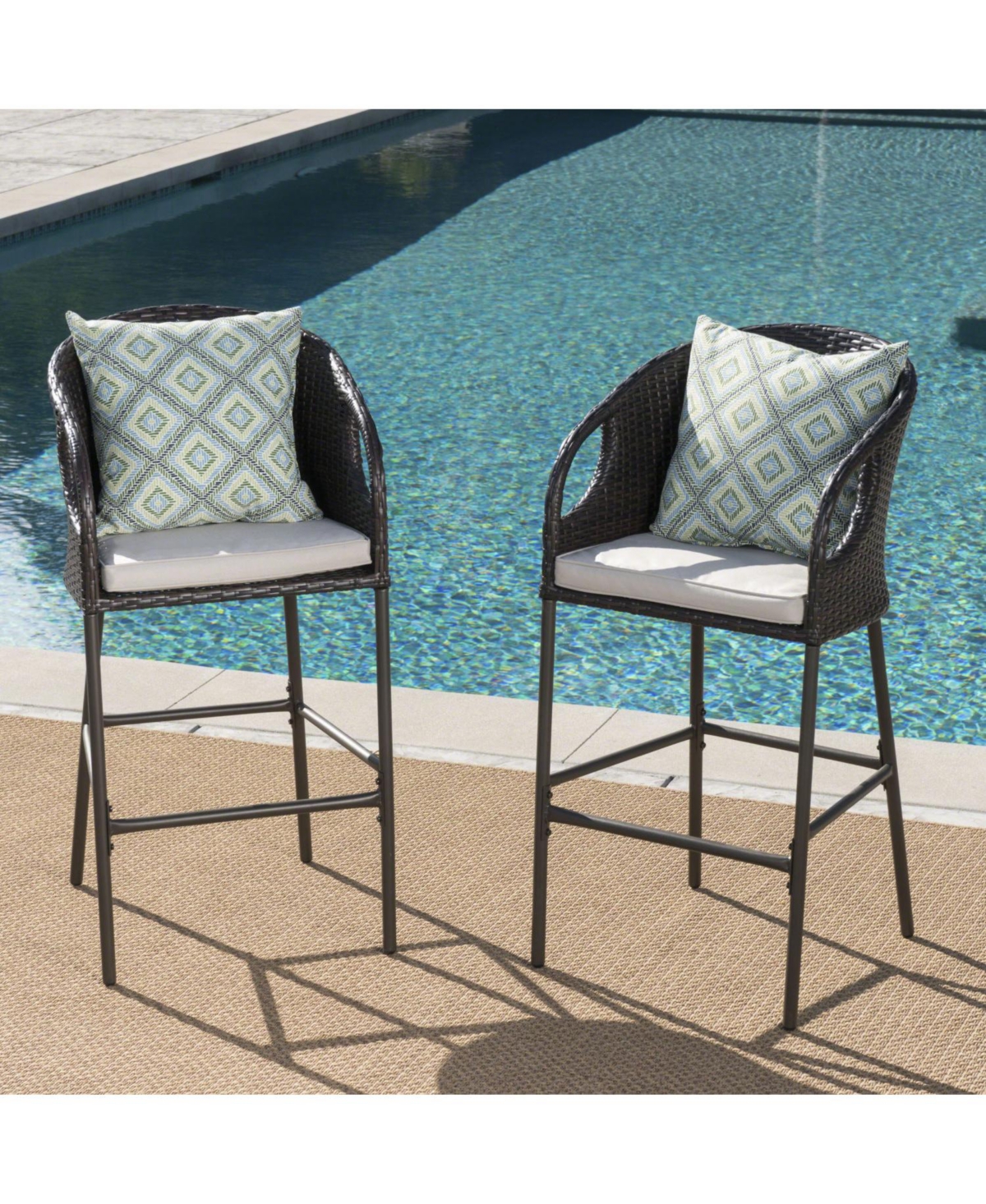 Click here for Streamdale Furniture Outdoor Wicker Barstool Set -... prices
