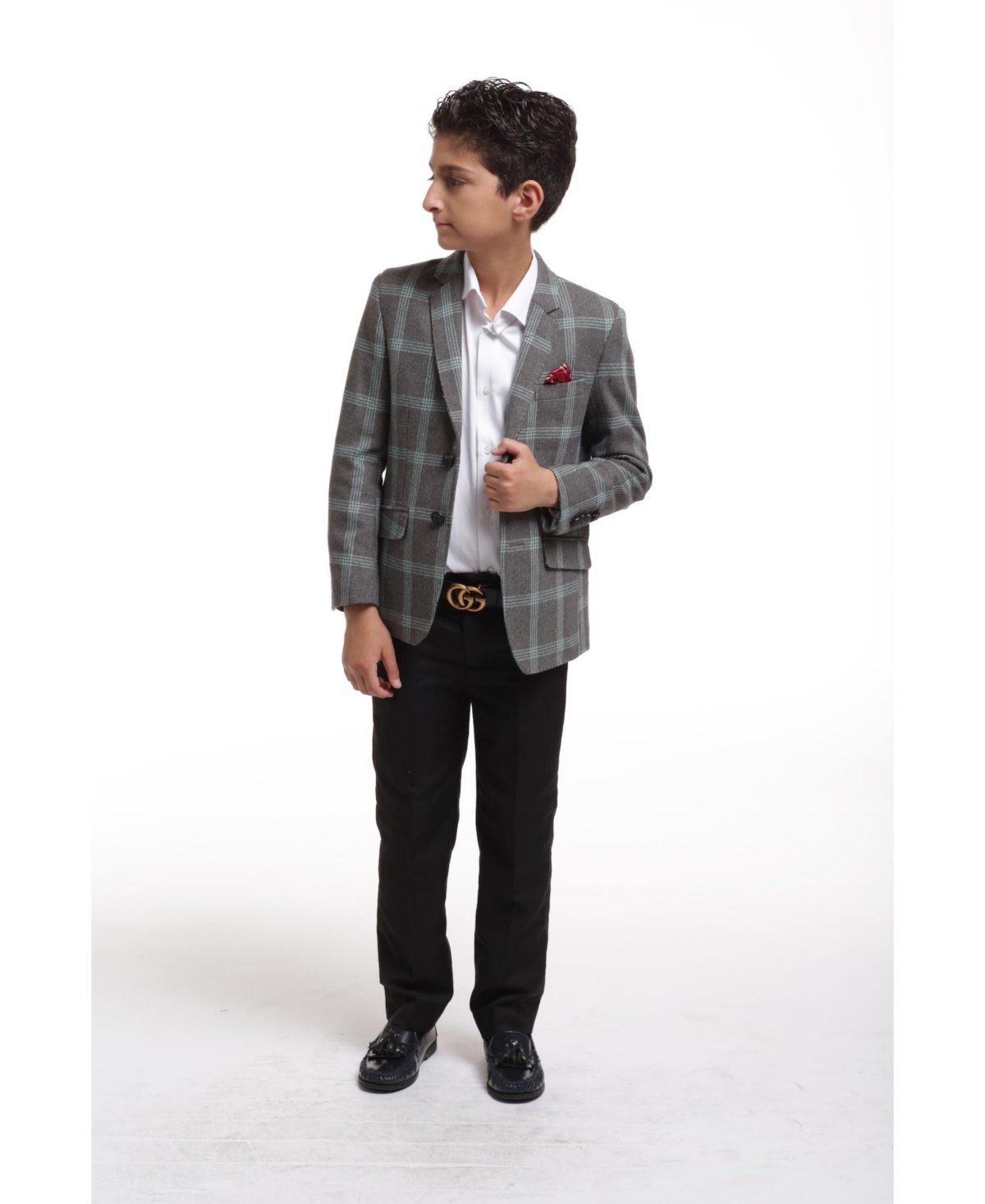 Click here for Elie Balleh Toddler Grey Slim Fit Premium Wool Che... prices
