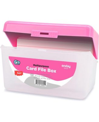Enday Index Card Holder Red, 3x5 Note Flash Card Organizer Case, Index ...