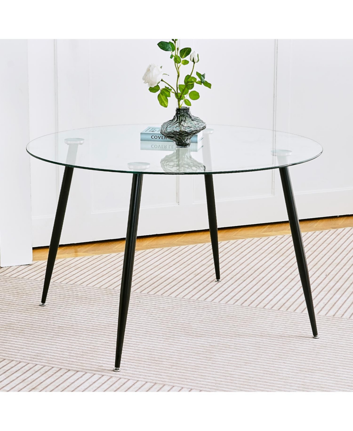 Click here for Streamdale Furniture Modern Glass Table with Metal... prices