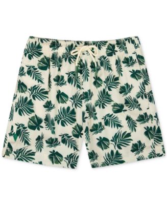 Sunset x Vine Men's Leaf-Print Woven Swim Trunks - Macy's