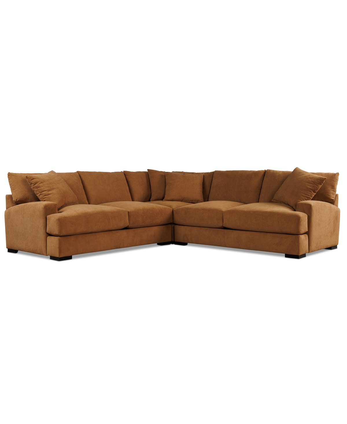 Rhyder 3-Pc. Fabric L Sectional  Exclusively at Macys - Mahogany