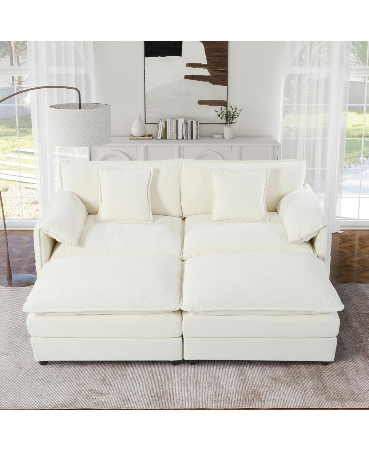 Click here for Streamdale Cloud Sofa Sectional w/ Ottomans & Pill... prices