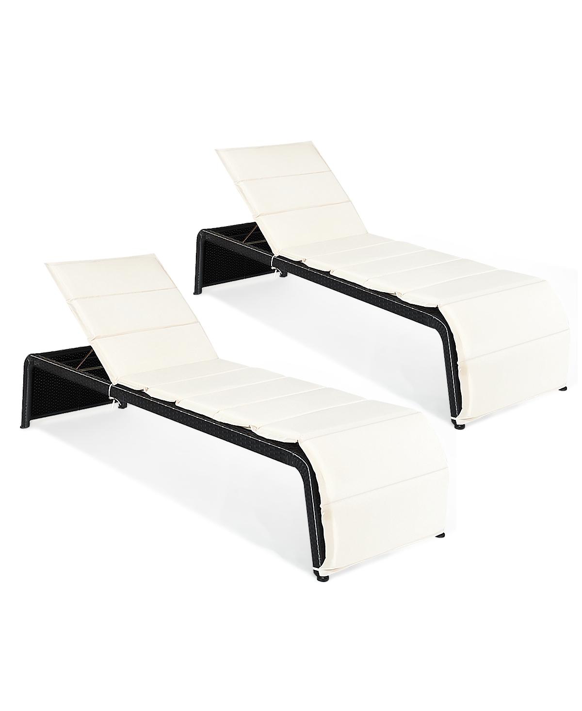 Click here for Gymax 2PCS Adjustable Rattan Recliner Chaise Loung... prices