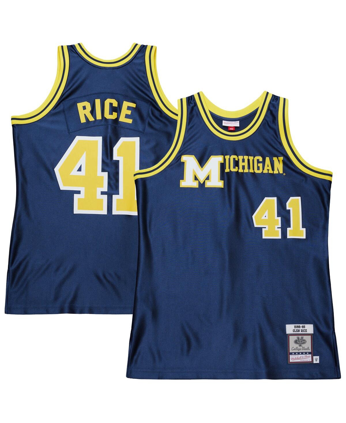 Click here for Mitchell & Ness Mens Glen Rice Navy Michigan Wolve... prices