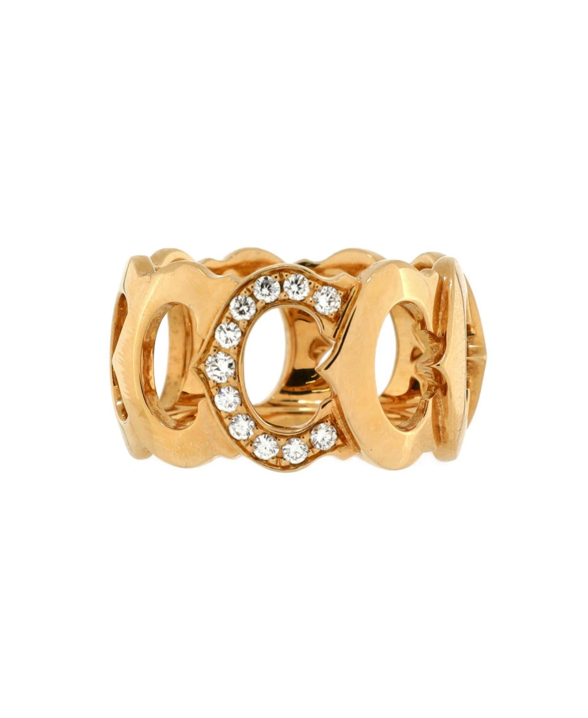 Click here for Pre-Owned Cartier C de Cartier Link Band Ring 18K... prices