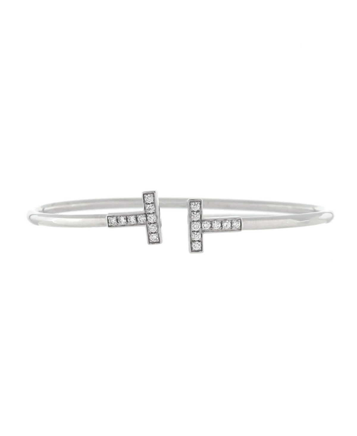 Click here for Pre-Owned Tiffany & Co. T Wire Bracelet 18K White... prices