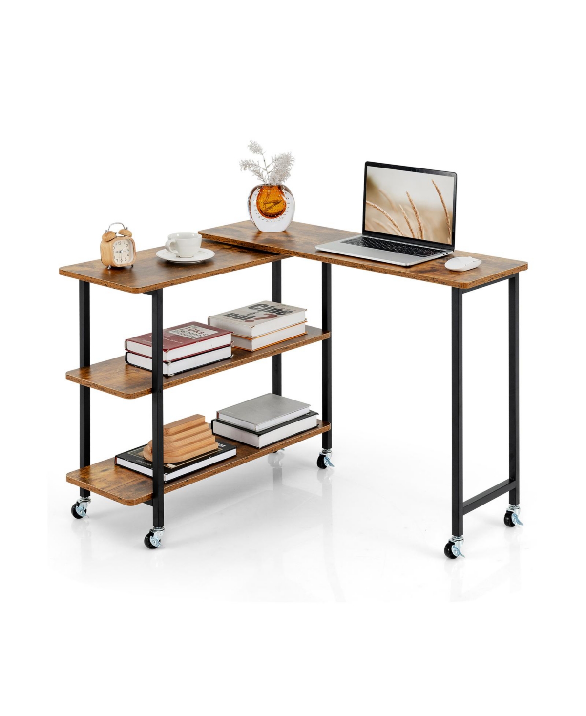 Click here for 360° Rotating Sofa Side Table with 2-Tier Sto... prices